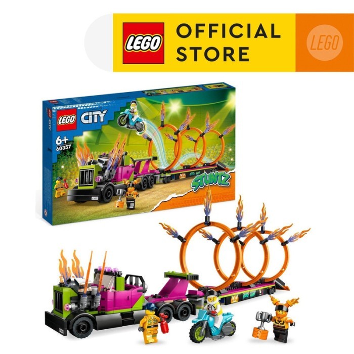 Jual Lego City 60357 Stunt Truck & Ring Of Fire Challenge (479 Pieces ...