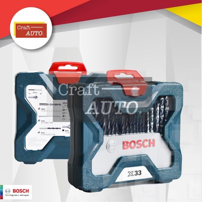 Jual Bosch Drill + Screwdriver Bits Set/Mata Bor + Mata Obeng Set 33pcs ...