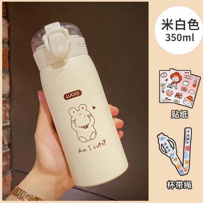 Jual Termos Air Anak Korea Bertali 350ml / Botol Minum Anak Tahan Panas ...
