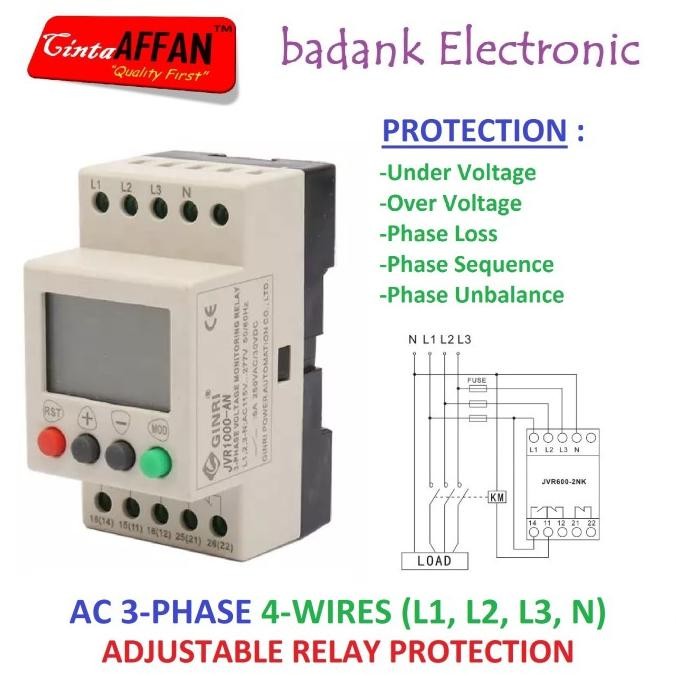 Jual AC 3-PHASE 4-WIRE Protection Relay Unbalance Over Under VOLTAGE ...