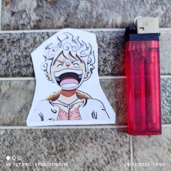 Jual Stiker Luffy Gear 5 Son God Niku Smile One Piece Helm Motor Laptop ...