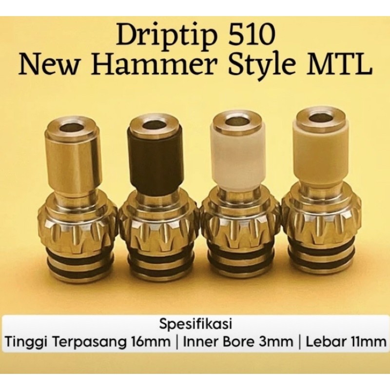Jual 510New Hammer Style Stainless Steel Drip Tip | D5127 | Shopee ...