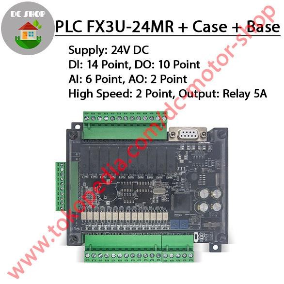 Jual PLC MITSUBISHI FX3U 24MR 14DI 10DO 6AD 2DA RS232 RS485 MODBUS RTU 24V ORIGINAL DAN ...