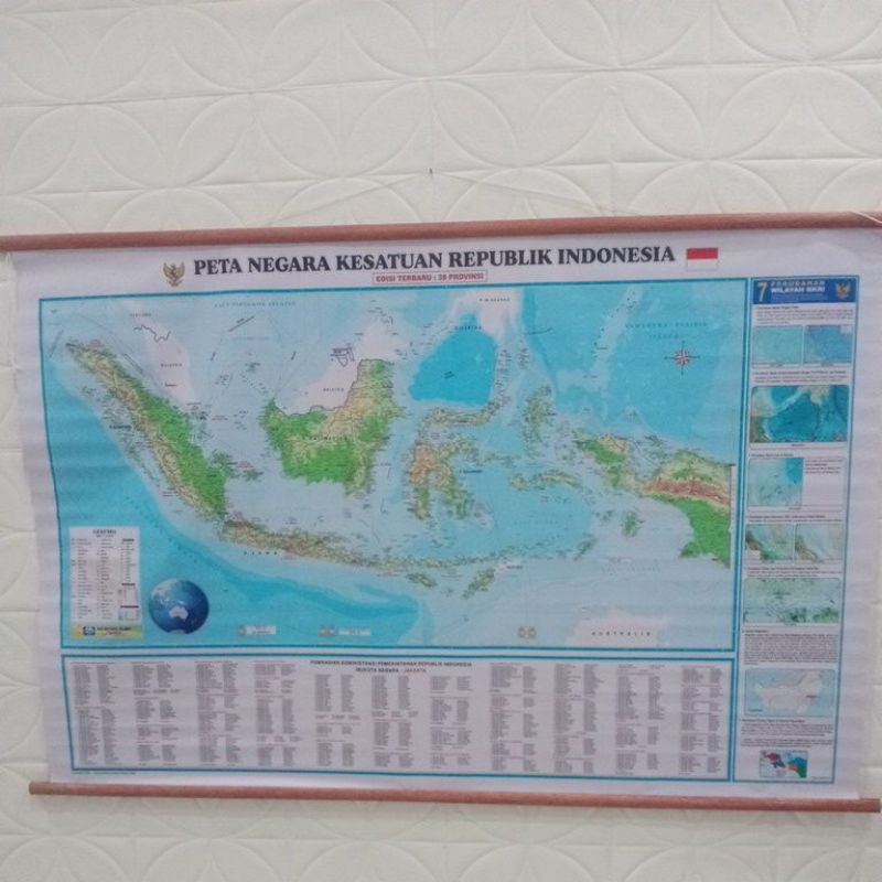 Jual Peta Bingkai NKRI / Indonesia Besar (Edisi Terbaru 38 Provinsi) | Shopee Indonesia