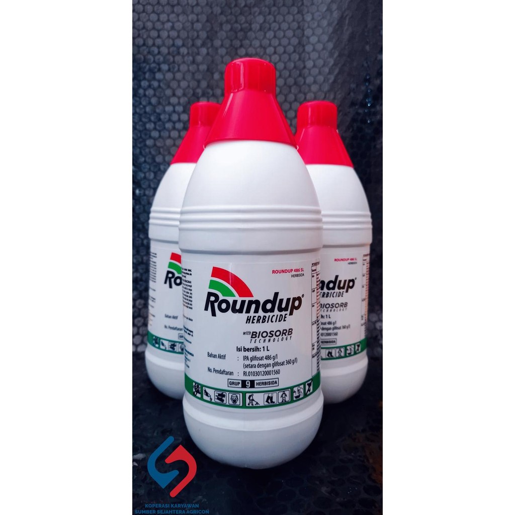 Jual ROUNDUP BIOSORB 486SL 1 LITER HERBISIDA PEMBASMI RUMPUT DAN GULMA ...