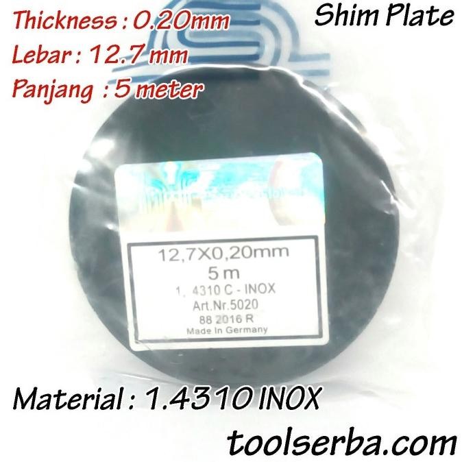 Jual SHIM PLATE THICKNESS 0.2MM X 12.7MM X 5METER FEELER GAGE-GAUGE ...