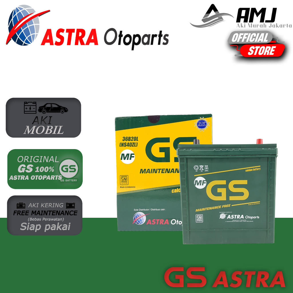 Jual Gs Mf Astra Aki Kering Mobil Daihatsu Sirion NS40ZL - 35 Ah | Shopee Indonesia