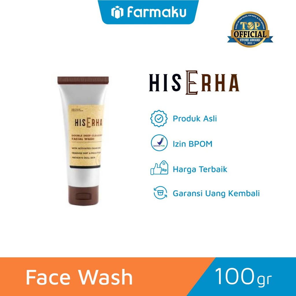 Jual His Erha Facial Wash Double Deep Cleansing Tube 100 gr | Shopee ...