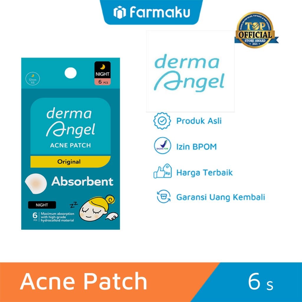 Jual Derma Angel Acne Patch Night Stiker Jerawat Isi 6 - Untuk Malam ...