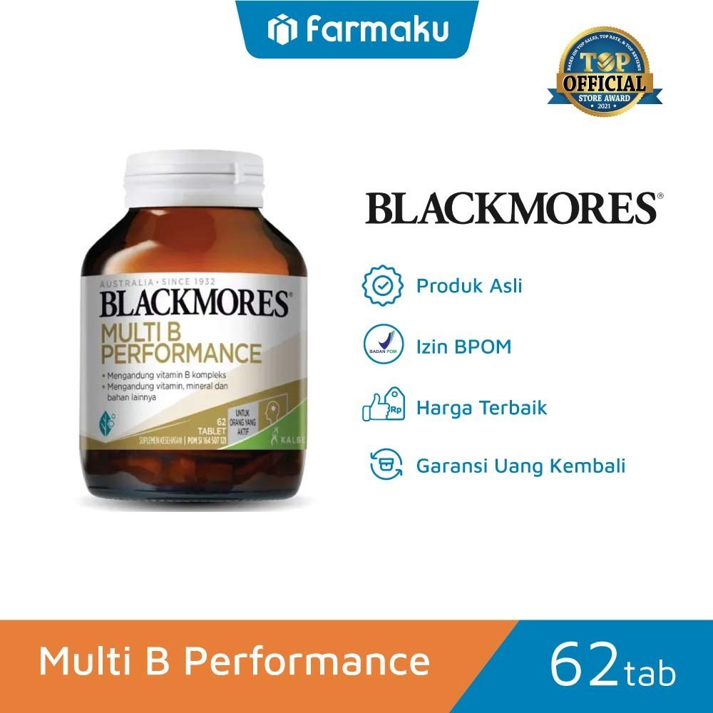 Jual Blackmores Multi B Performance Botol 62 Tab - (Variasi) | Shopee Indonesia