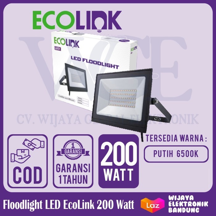 Jual Lampu Sorot LED ECOLINK Floodlight 200w 200 watt w 200watt Tembak IP65 | Shopee Indonesia
