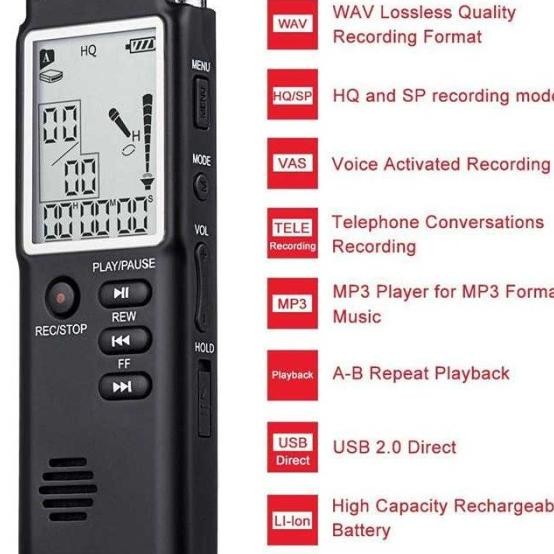 Jual Perekam Alat Rekam Suara Digital Voice Sound Recorder 8Gb ...