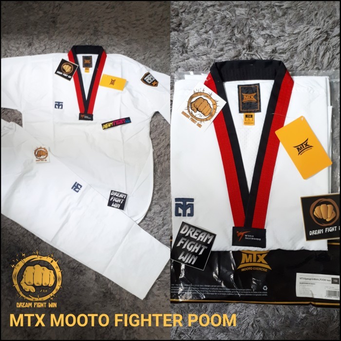 Jual SERAGAM DOBOK TAEKWONDO MTX POOM TIPE FIGHTER | Shopee Indonesia