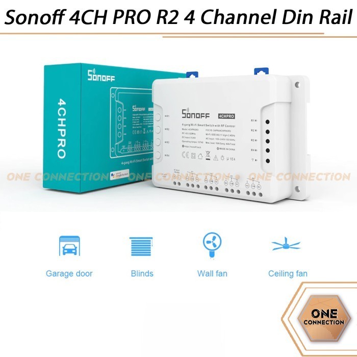 Jual Sonoff 4CH PRO R2 - 4 Channel Din Rail WiFi - RF 433Mhz Switch ...