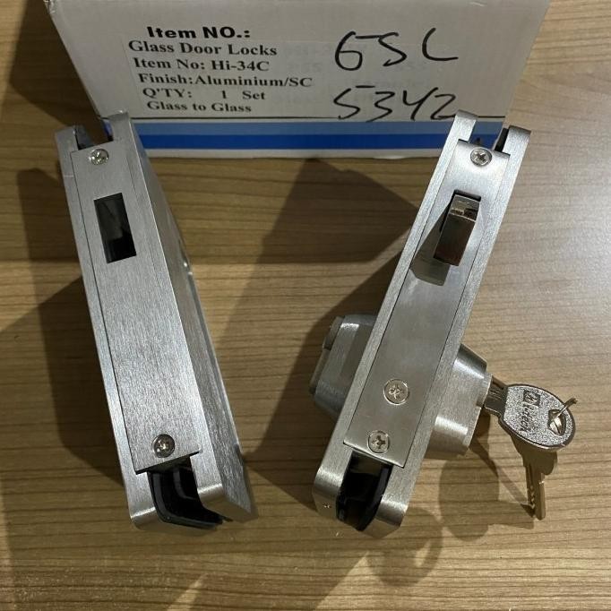 Jual [ Rd ] Kunci Pintu Kaca Sliding Double Glass Hook Door Lock With Handle | Shopee Indonesia