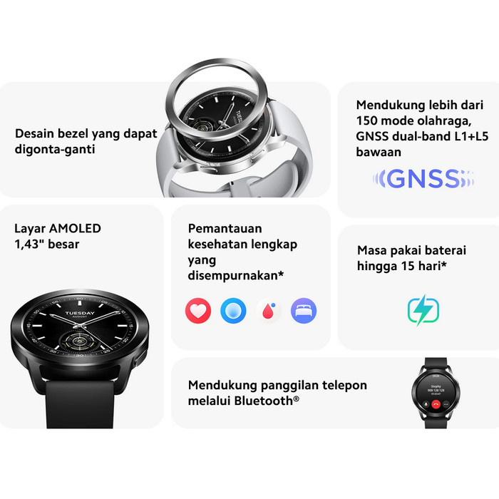Jual Produk Ready Xiaomi Mi Watch S3 Smartwatch 1.43" AMOLED - Garansi Resmi | Shopee Indonesia