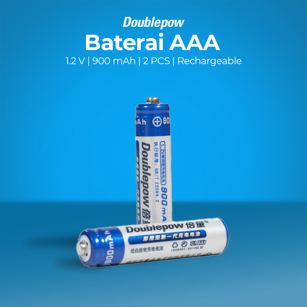 Jual Original Doublepow Baterai Rechargeable AAA Ni-MH 1.2V 900mAh 2 ...