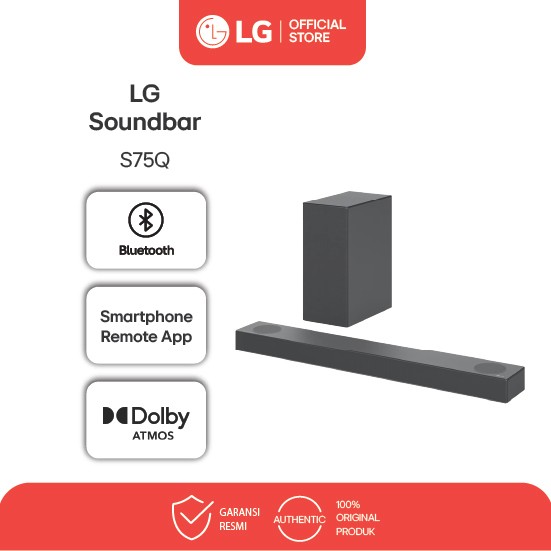 Jual LG Sound Bar Bluetooth Stereo Home Audio Daya Hemat Black S75Q ...