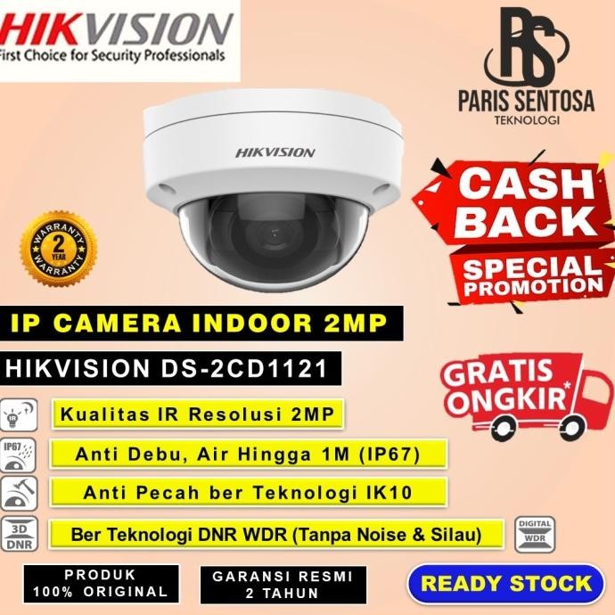 Jual BEBAS ONGKIR - HIKVISION IP CAMERA 2MP DS-2CD1121-I CCTV DOME INDOOR POE ONVIF IP67 ...