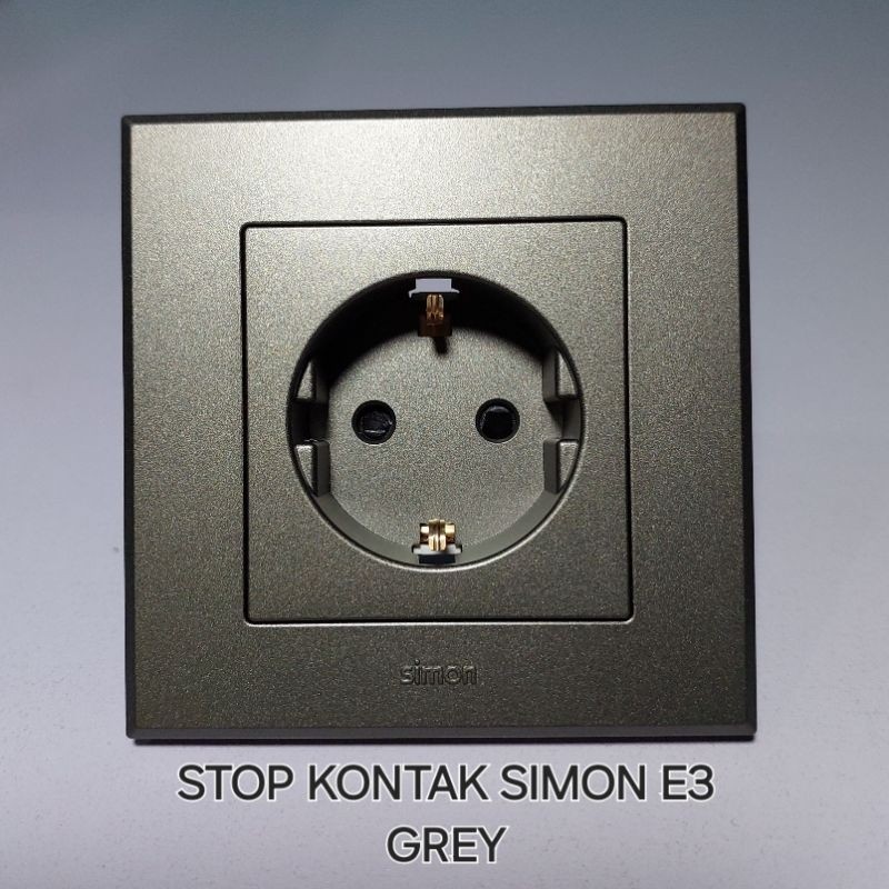 Jual STOP KONTAK SIMON E3 WARNA GRAY / BERKUALITAS / SAFETY / SIMPEL ...