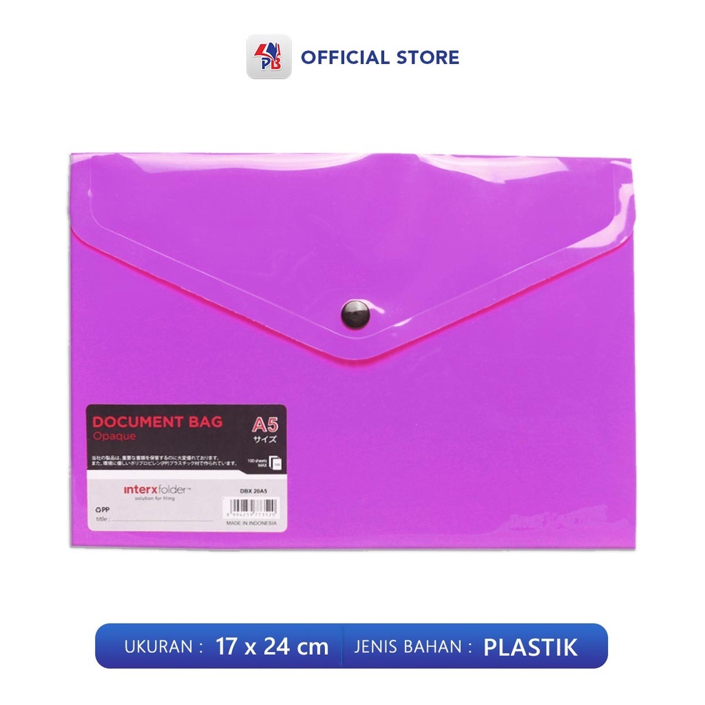 Jual Map File Plastik Berwarna A5 Map Model Kancing 1 Sedang Satuan ...