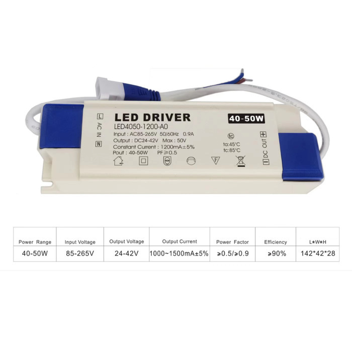 Jual LED DRIVER 40-50 WATT POWER DC 24 -42 VOLT 1200MA POWER SUPPLY | Shopee Indonesia