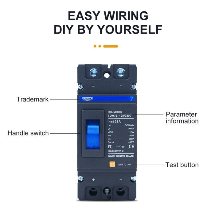 Jual TERMURAH MCCB DC 2P 250A 1000V MOLDED CASE CIRCUIT BREAKER PANEL ...