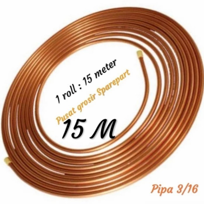Jual PIPA TEMBAGA 3/16 KULKAS 1 ROLL 15 METER | Shopee Indonesia