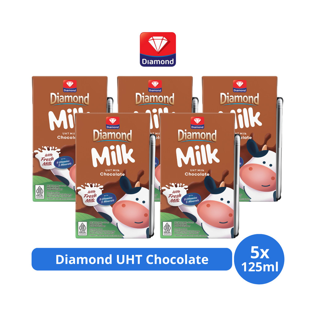 Jual Diamond Milk Susu UHT Chocolate 125ml x 5 pcs | Shopee Indonesia