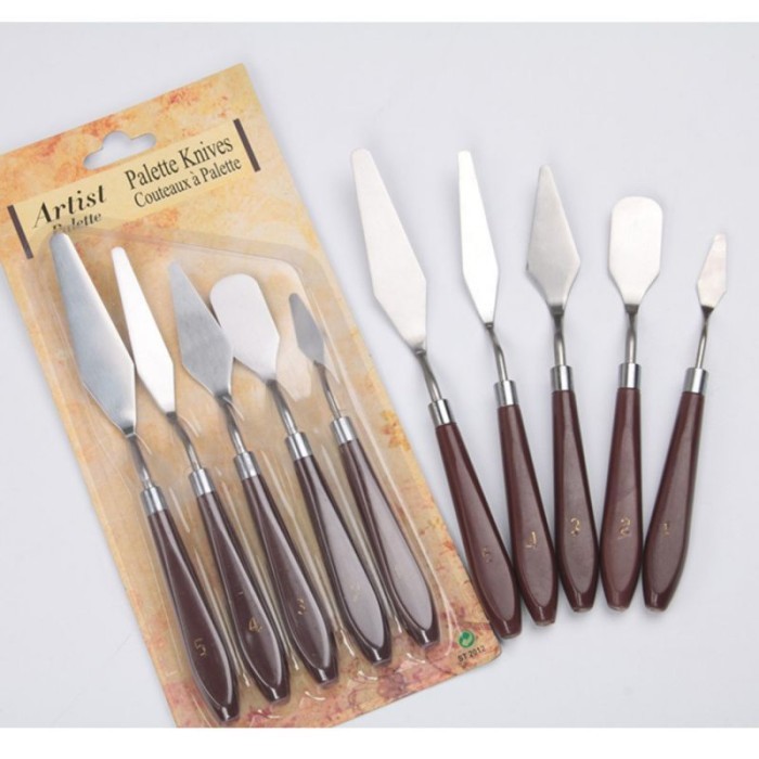 Jual Seka - 5Pcs Palet Lukis Besi Tahan Karat/ Palet/Spatula Dekorasi ...