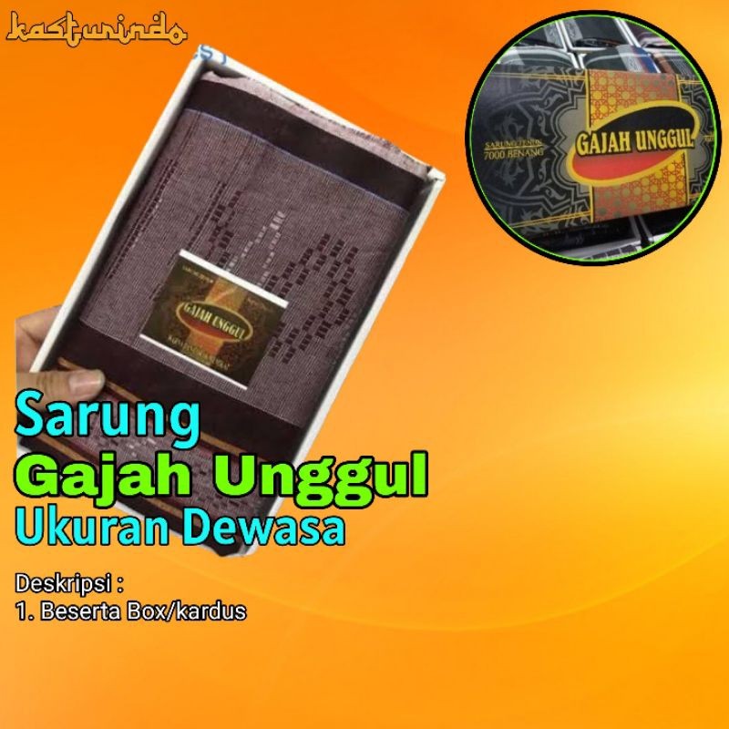 Jual Sarung Gajah Unggul size Dewasa Plus Box Kemasan Motif Kotak Kotak ...