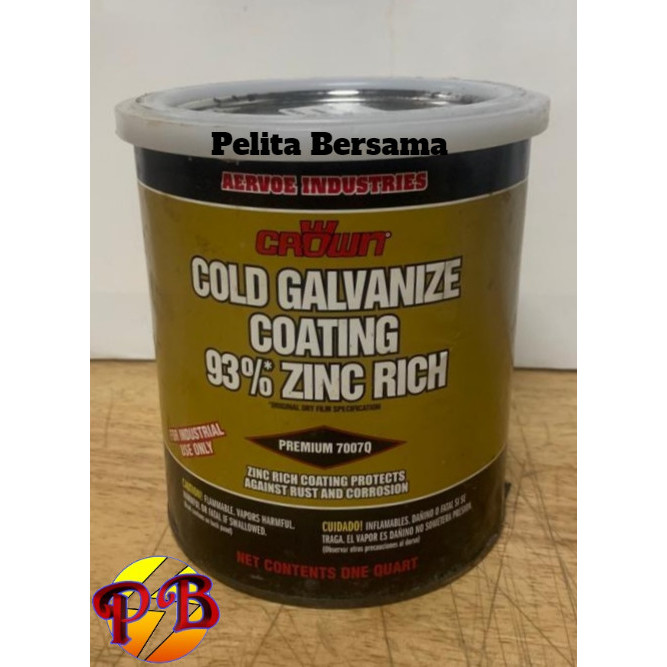 Jual Crown Cold Galvanize Coating 93% Zinc Rich 7007Q (Kaleng 1 KG ...