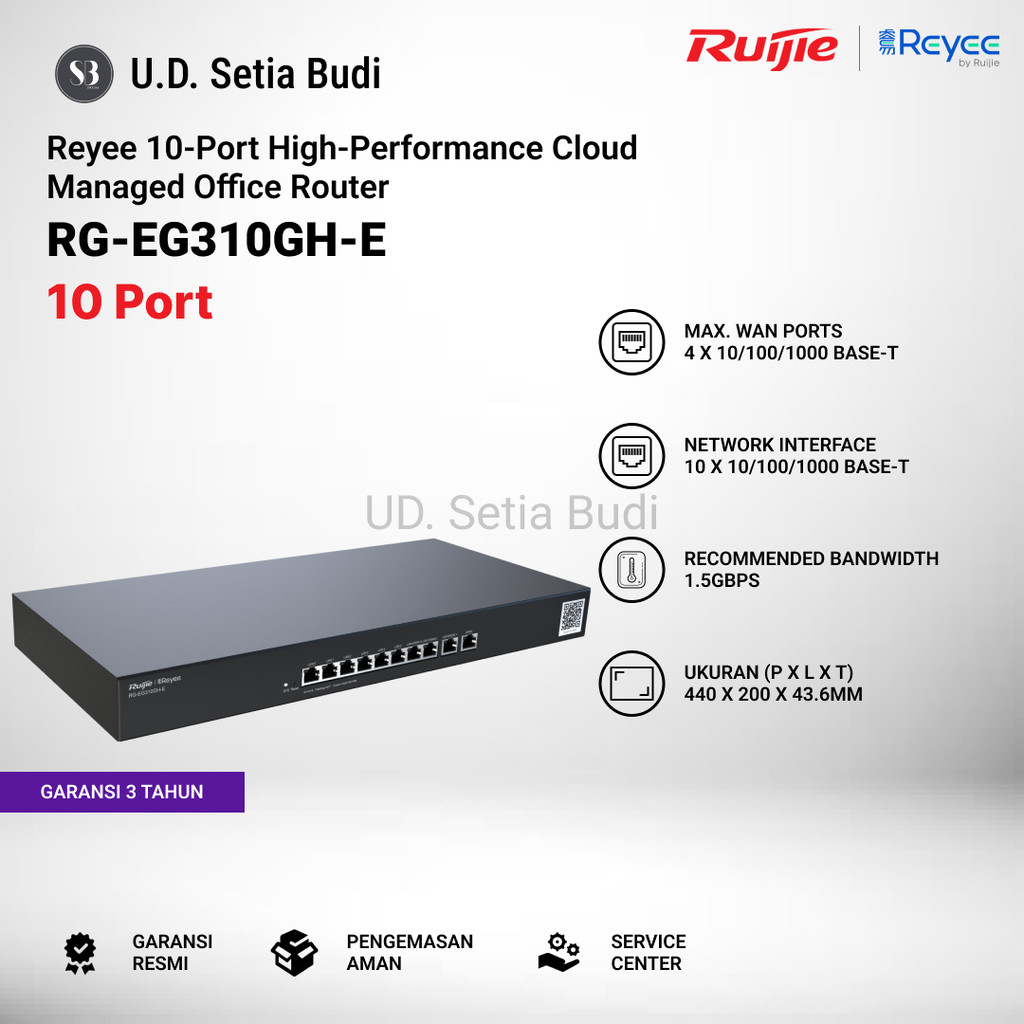 Jual Ruijie Reyee RG-EG310GH-E, Router Kantor Manage Cloud Reyee 10-Port Berperforma Tinggi ...