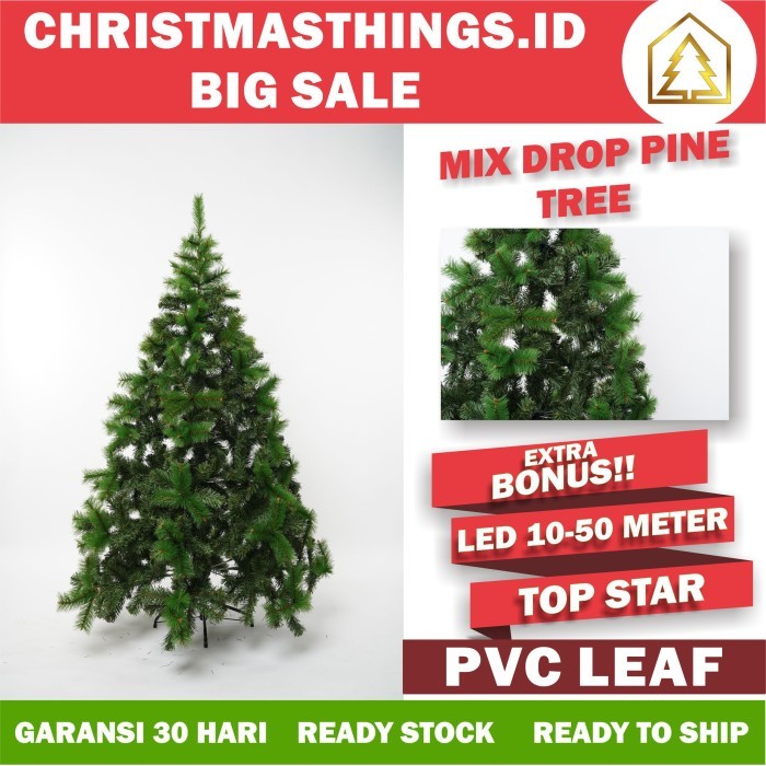 Jual HARGA DISKON Pohon Natal PVC Mix Drop Pine 1 2 3 meter Pinus Polos ...