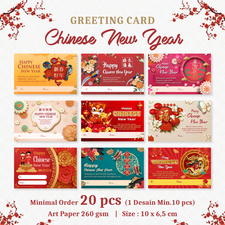Jual Chinese New Year Card 2024 / Kartu Ucapan / Parcel Imlek / Kartu ...
