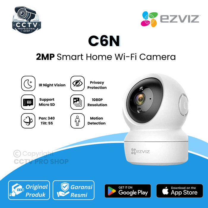Jual CCTV SMART WIFI IP Camera Ezviz C6N 2MP Smart Wi-Fi Pan & Tilt Camera | Shopee Indonesia