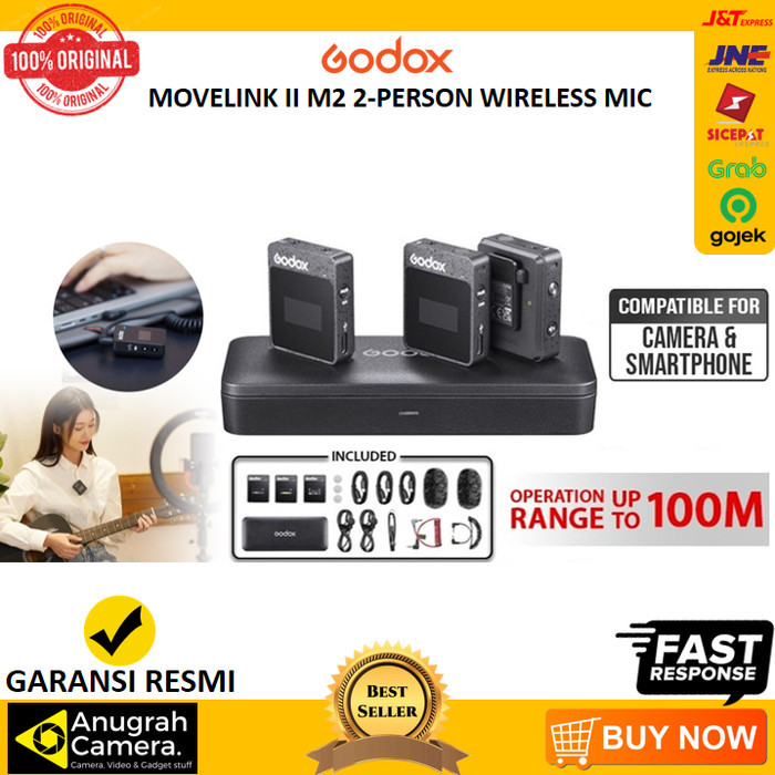 Jual Godox MoveLink II M2 Compact 2-Person Wireless Mic Move Link 2 ...