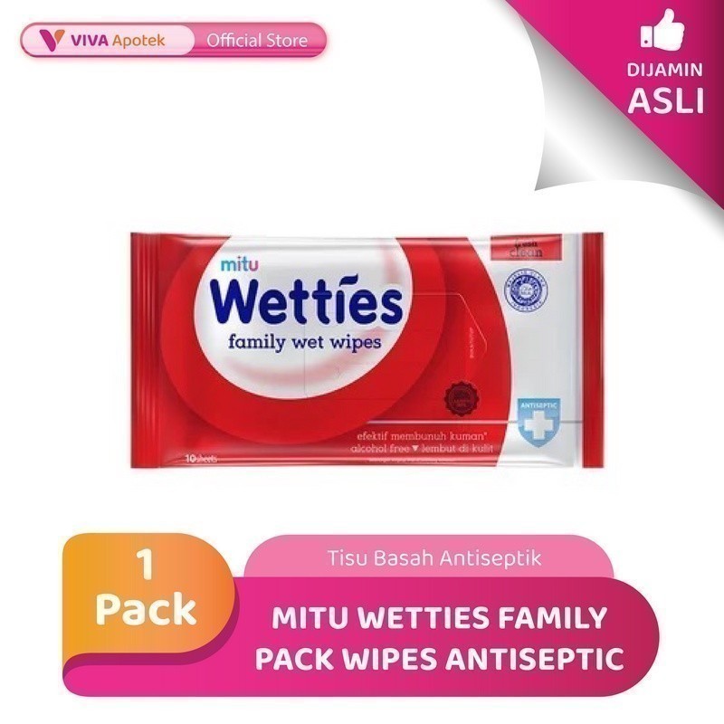 Jual Mitu Wetties Family Pack Wipes Antiseptic (1 Pack) | Shopee Indonesia