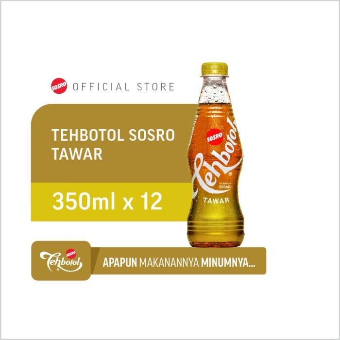 Jual Teh Botol Sosro PET Tawar 350ml 1 dus isi 12 pcs - minuman murah | Shopee Indonesia