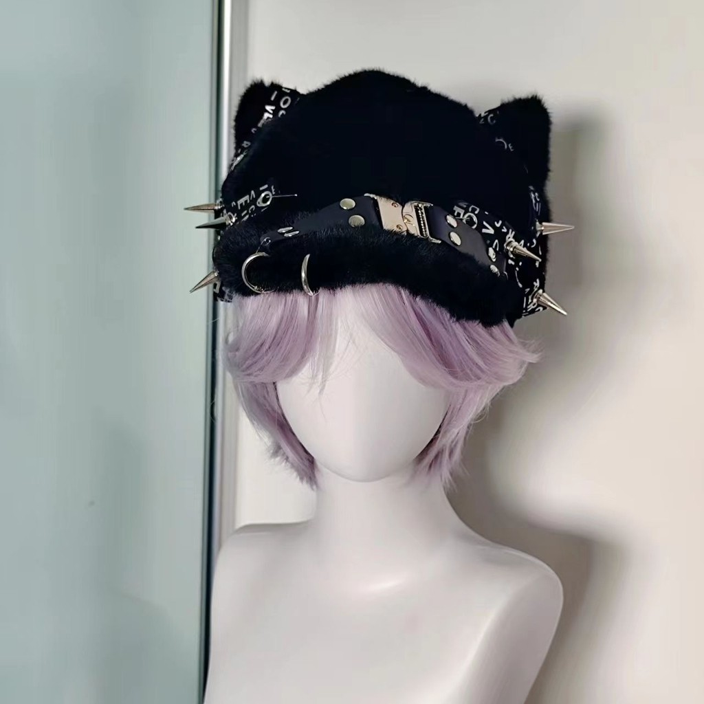 Jual Cat Hat Rivet Cat Ear Peaked Baseball Cap | Shopee Indonesia