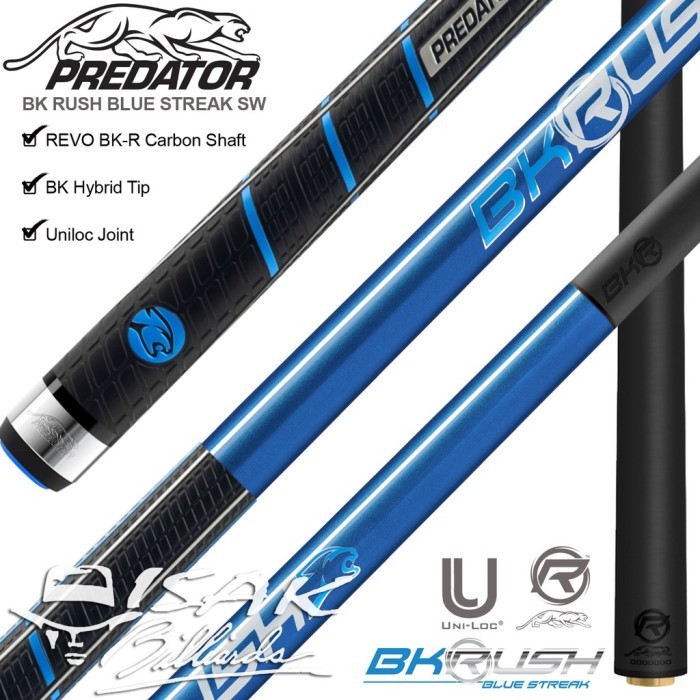 Jual PREDATOR BK RUSH BLUE STREAK SW - BREAK CUE REVO CARBON BILLIARD | Shopee Indonesia