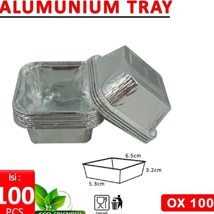 Jual DISCOUNT TODAY ALUMUNIUM FOIL CUP OX 100 / ALUMUNIUM FOIL TRAY / KOTAK 2010T | Shopee Indonesia