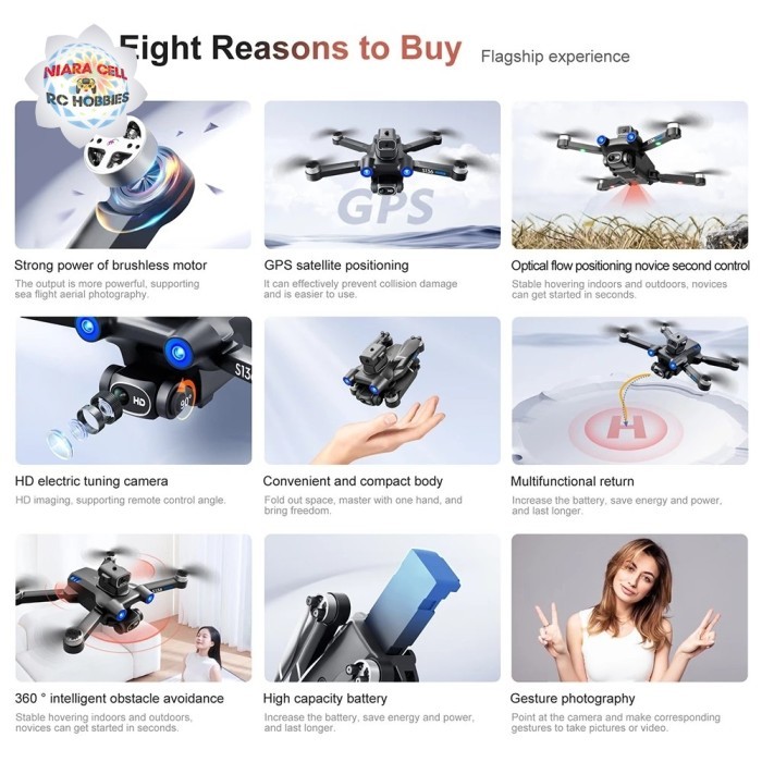 Jual mit DRONE GPS S132 DUAL KAMERA 4K OPTICAL FLOW TERBANG STABIL ...