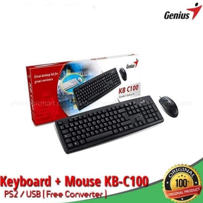 Jual Komponen Komputer Genius Keyboard Kb-C100 Bundle Mouse Combo Ps2 ...