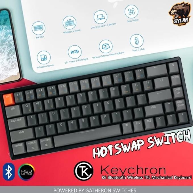 Jual Komponen Komputer Keychron K6 Hotswap Bluetooth Wireless ...