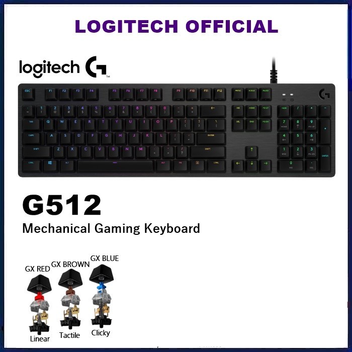 Jual Ready Logitech Keyboard Gaming G512 Linear RGB Mechanical Gaming Keyboard | Shopee Indonesia