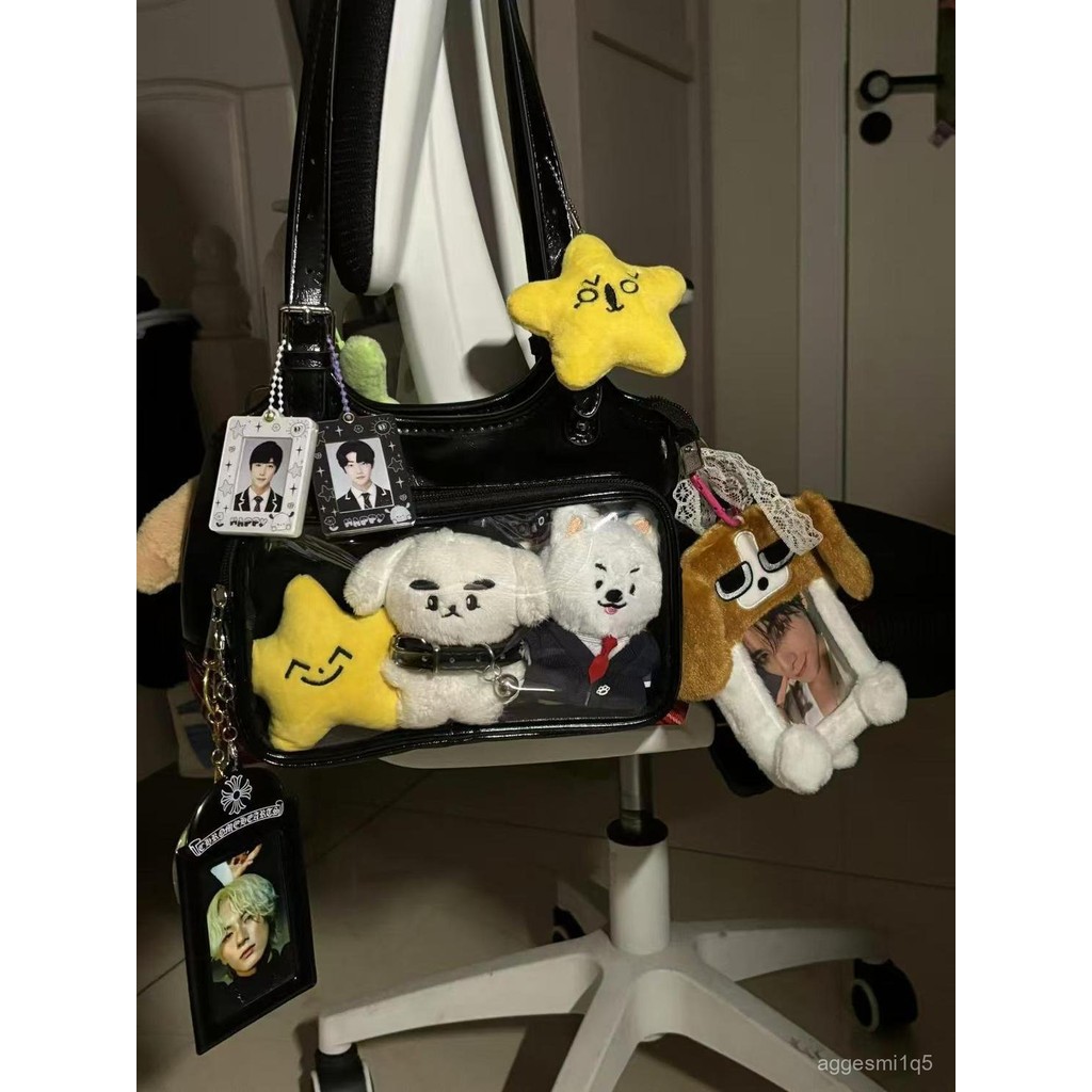 Jual Tas Kulit Lucu Pvc Transparan Kpop Gaya Model Wanita Korea Hitam/Daily Portable Shoulder ...