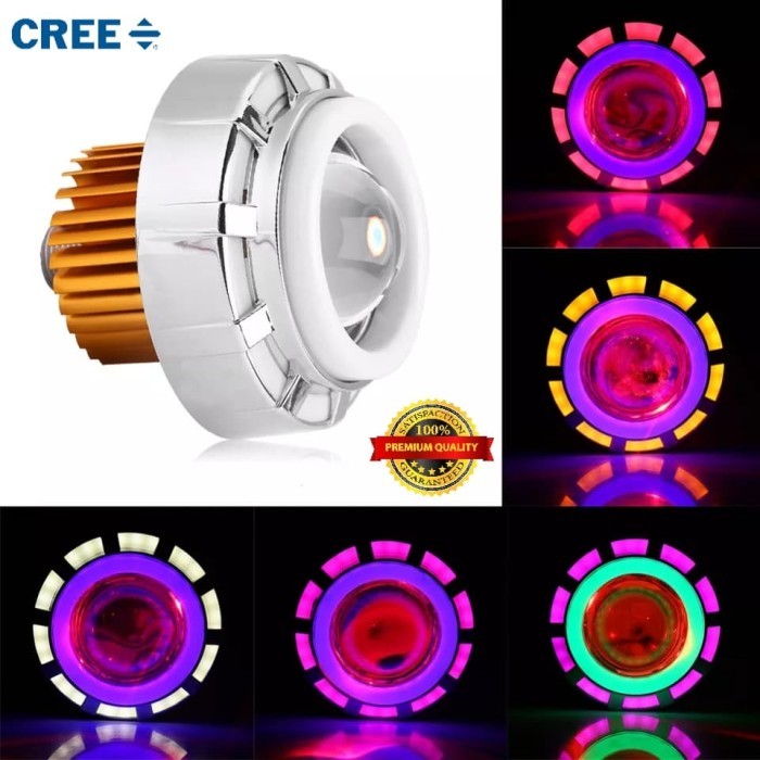 Jual LAMPU UTAMA PROJECTOR MOTOR LED 20 WATT 3 MODE ANGEL EYES | Shopee ...