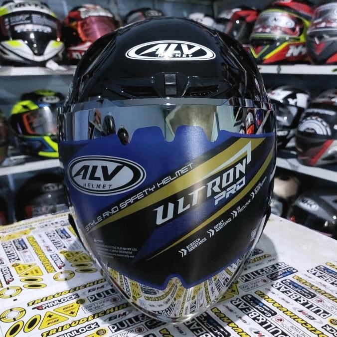 Jual Helm Alv Ultron Pro Half Face Original Sni Flat Visor Iridium ...