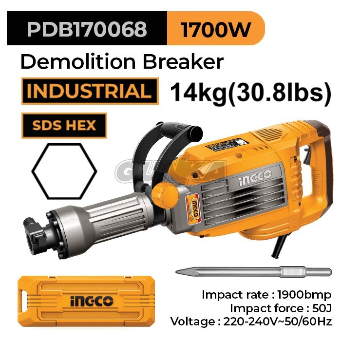 Jual Demolition Breaker (14 Kg 50J) INGCO PDB170068 Mesin Bobok Tembok ...